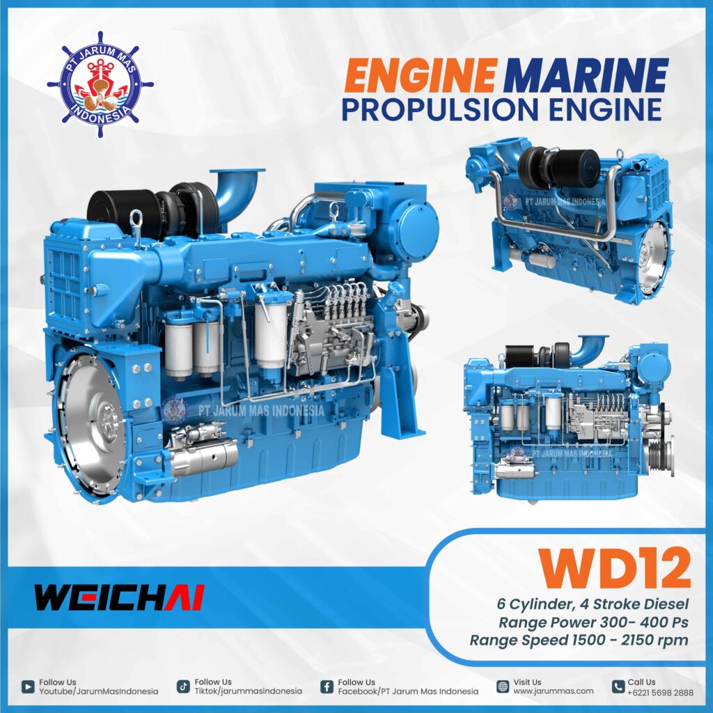 Engine WD12 Series Marine Propulsion WEICHAI For Propeller Marine - PT ...