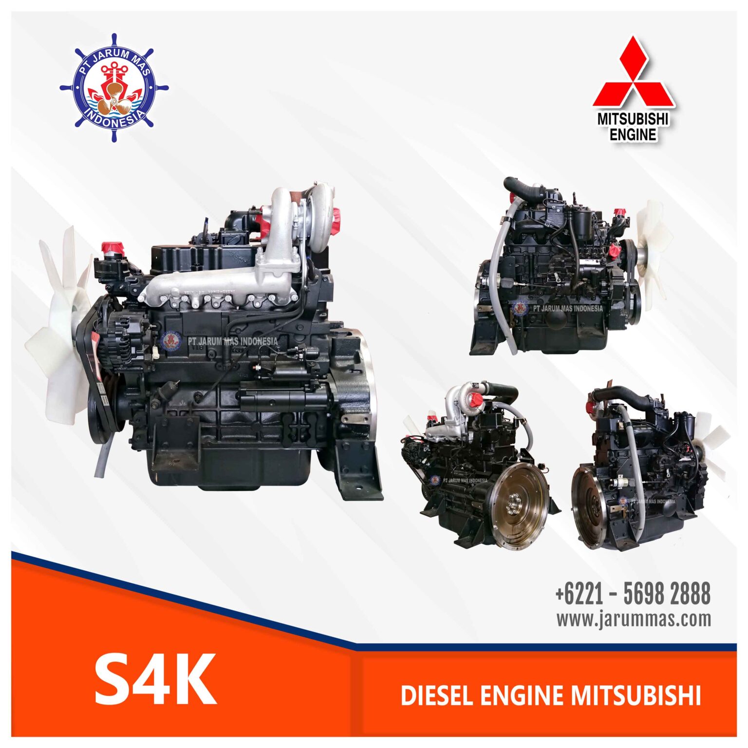Engine S4K-T 59KW / 1500RPM MITSUBISHI Kondisi Baru 100% - PT Jarum Mas ...