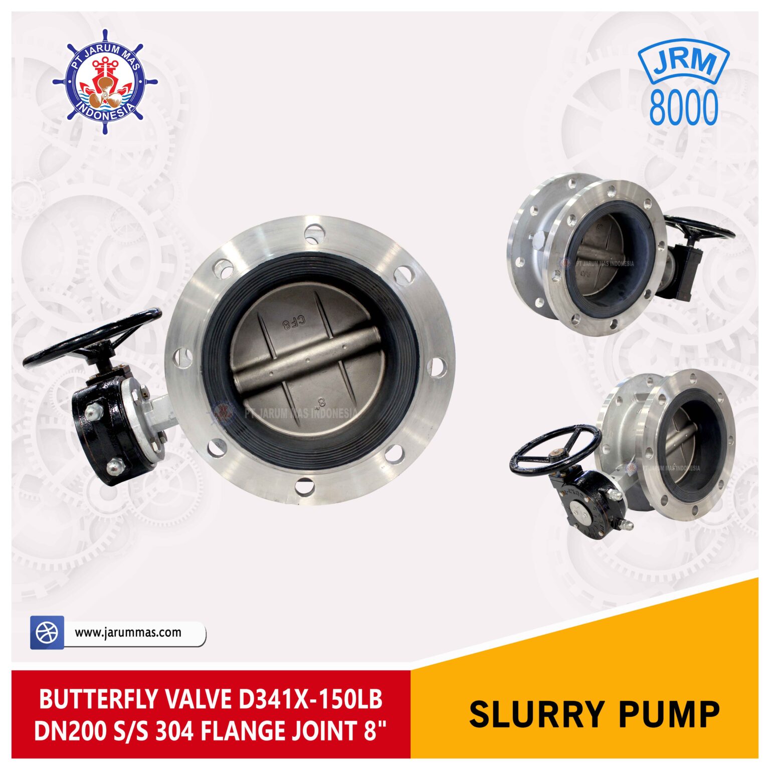 BUTTERFLY VALVE D341X-150LB DN200 S/S 304 FLANGE JOINT 8" - PT Jarum ...