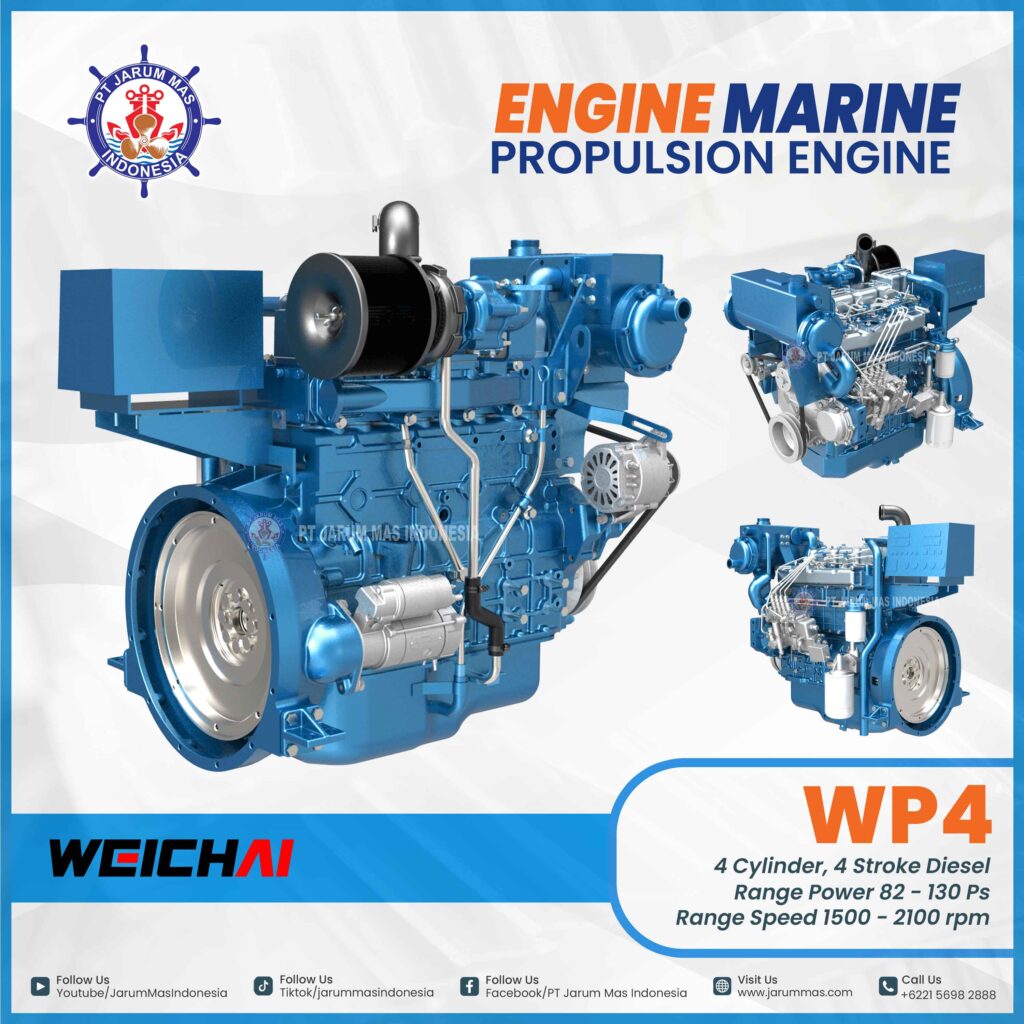 Engine WP4 Series Marine Propulsion WEICHAI For Propeller Marine - PT ...